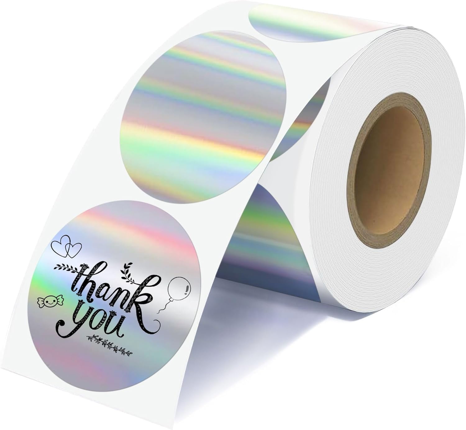 2'' Holographic Thermal Labels - 400pcs Round Printer Labels ...