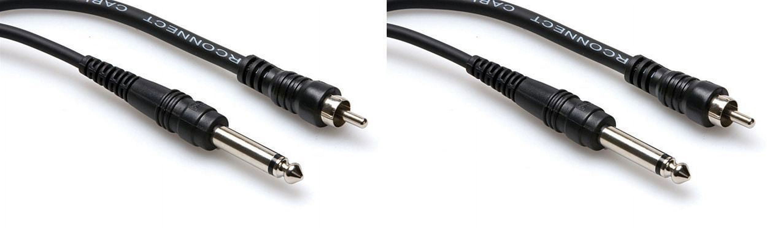 2 Hosa CPR-105 1/4" TS-RCA 5 Foot Unbalanced Interconnect Audio Cables ...