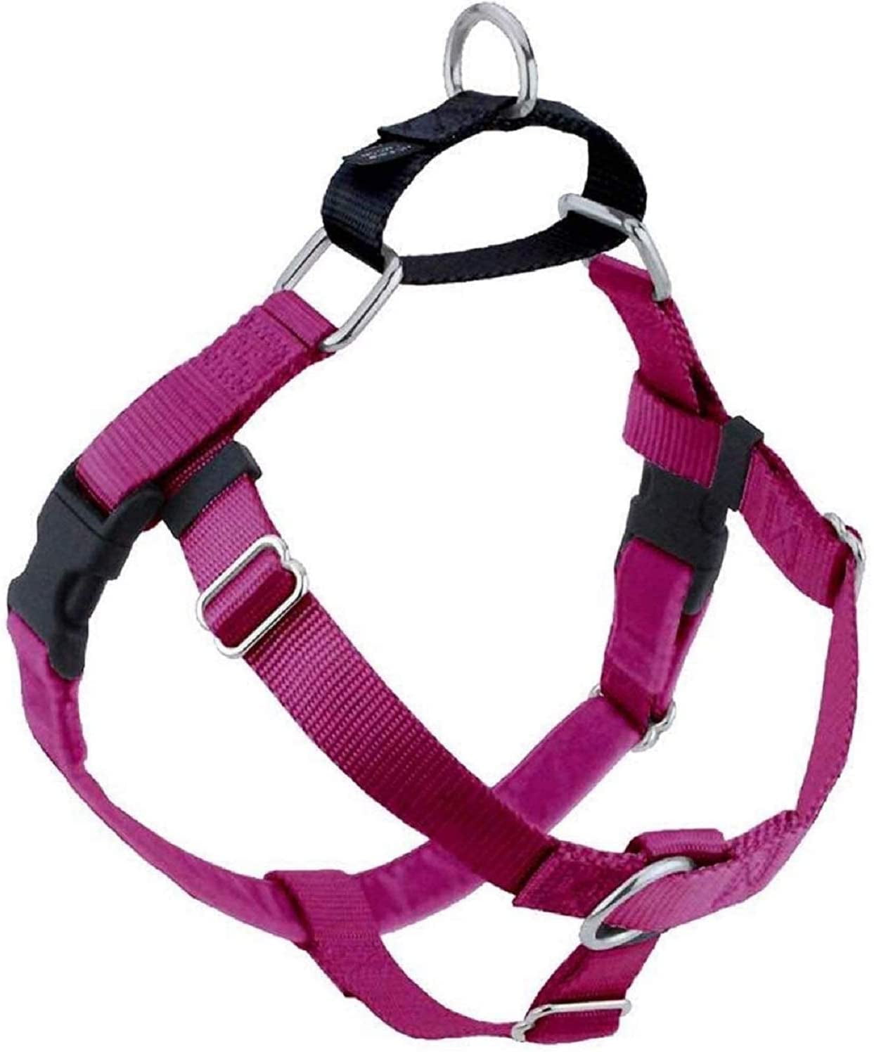 2 Hound Design Freedom No Pull Dog Harness 1" Medium Raspberry ...