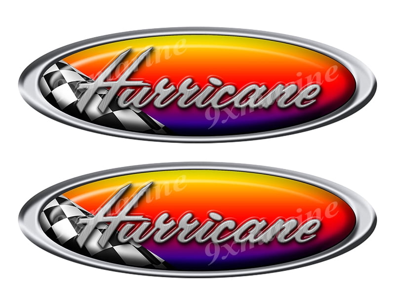 2 Hurricane Red Racing Oval Stickers - Walmart.com