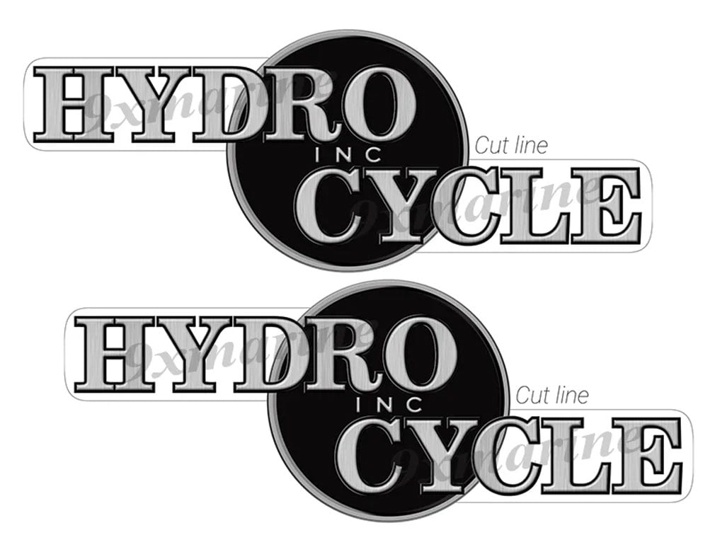 2 Hydro Cycle Boat Stickers "3D Vinyl Replica" of original - 9.5" long ...