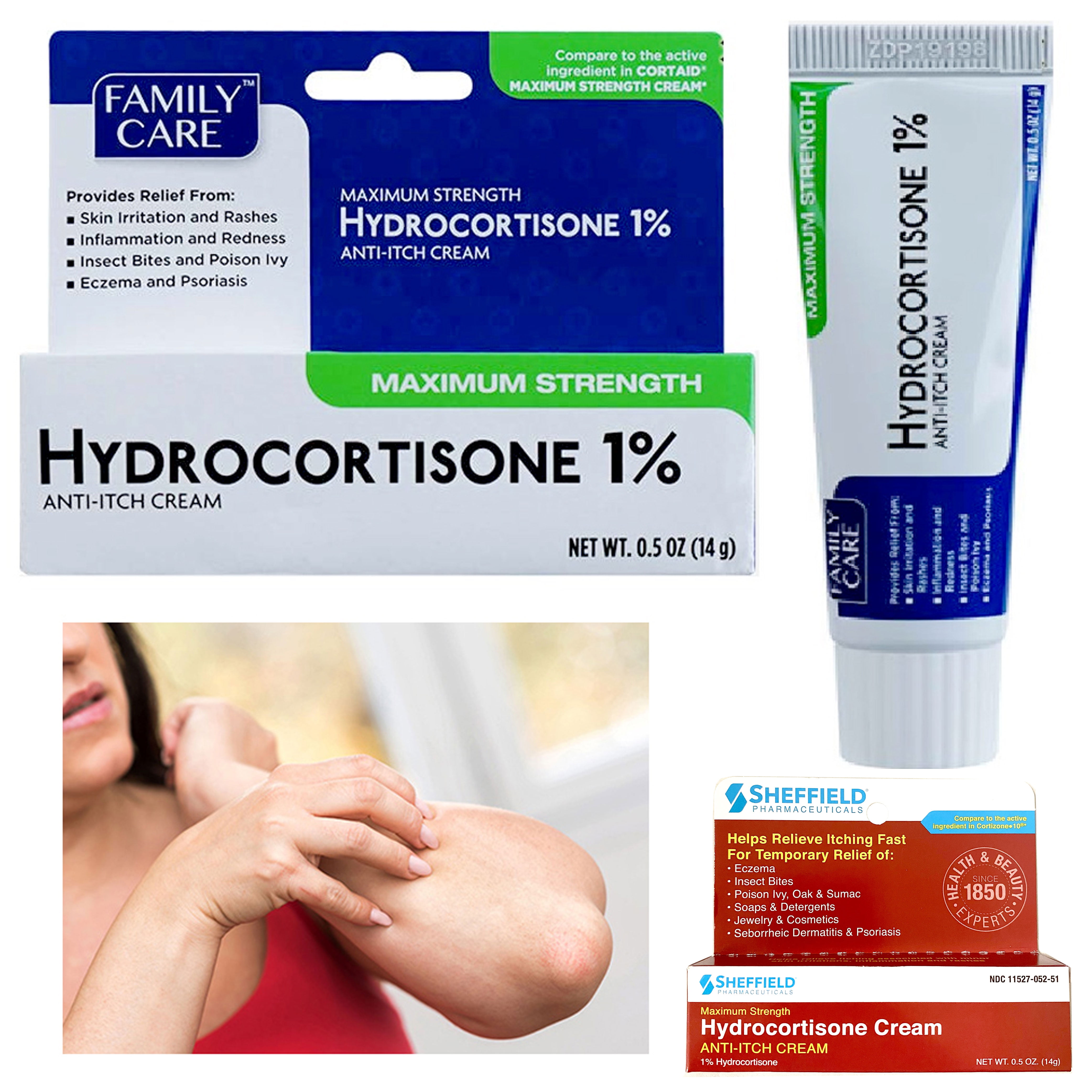 2 Hydrocortisone Cream Ointment Anti Itch Skin Rash Itchiness Maximum