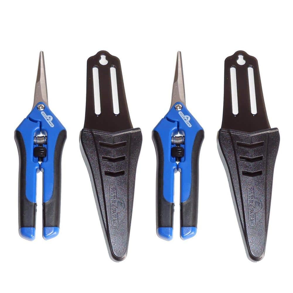 2 Hydrofarm Precision Curved Blade Trimmer Scissor Pruners with Holster ...