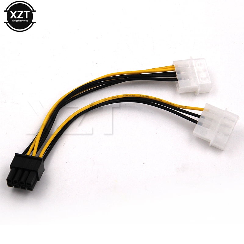 2 IDE Dual 4pin Molex IDE Male to 6 Pin Female PCI-E Y Molex IDE Power Cable Adapter Connector ...