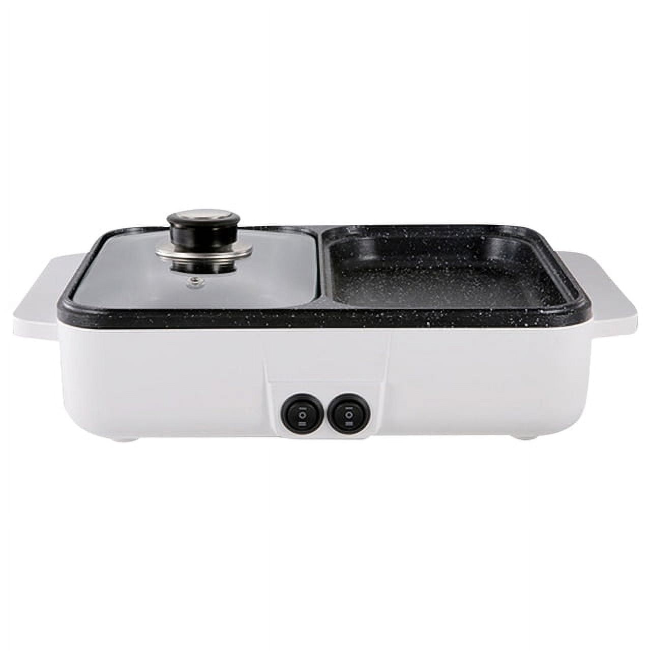 2 IN 1 Electric Hot Pot Cooker 110V BBQ Grill Cooker Non Stick Plate ...