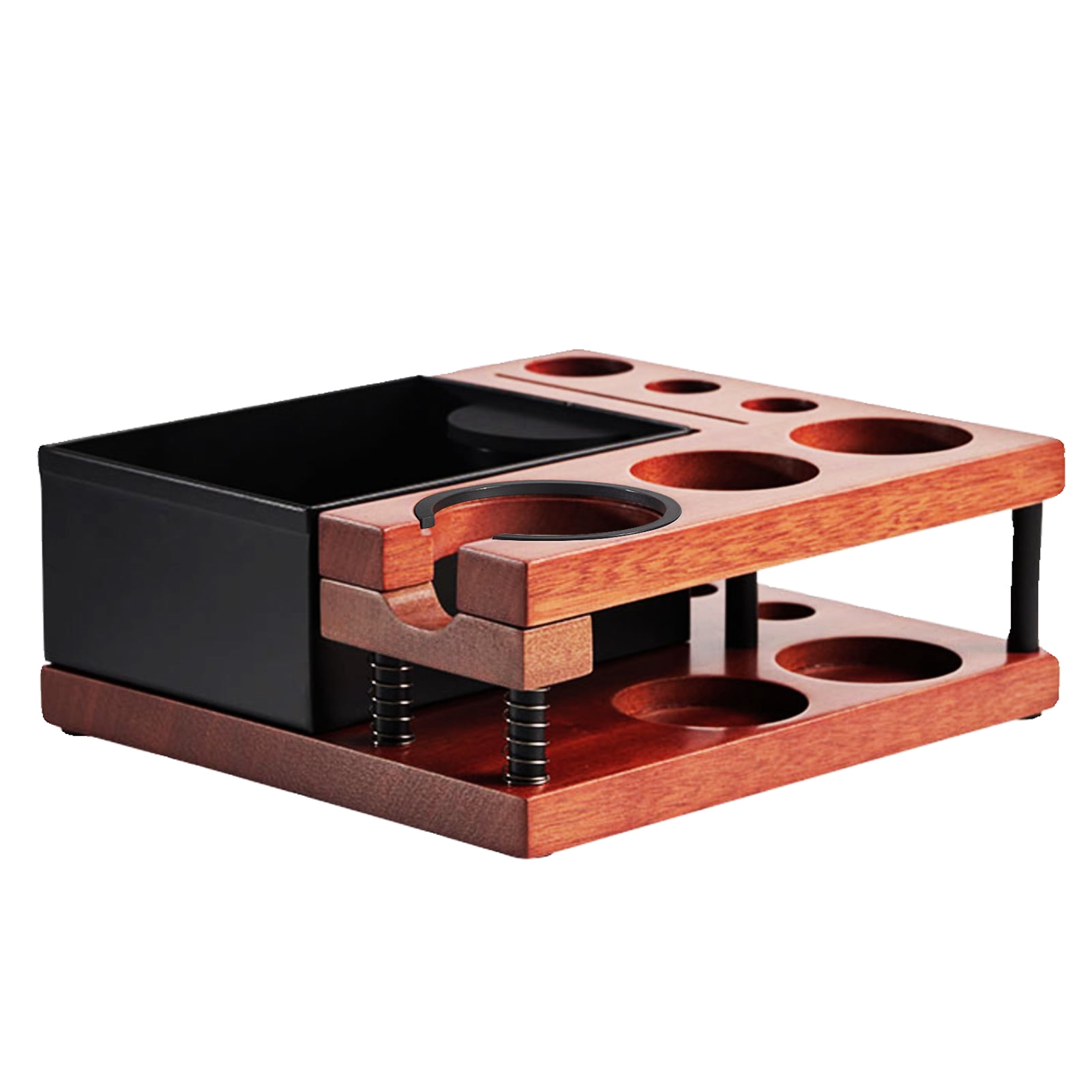 2-IN-1 Espresso Tamping Station Knock Box 2 Layer Distribution Tool ...