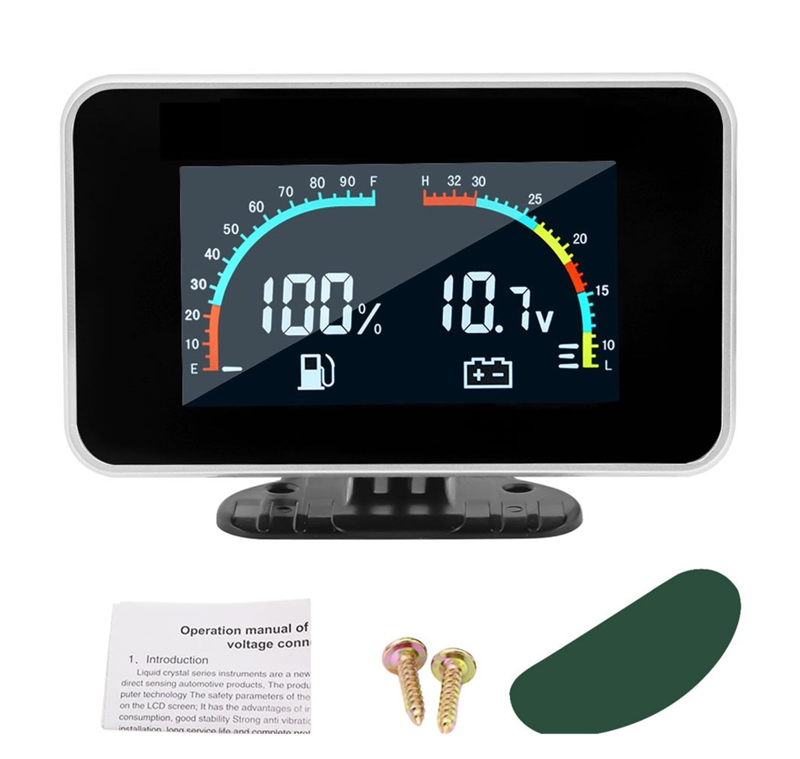 2 IN 1 Fuel Level Gauge Voltmeter With Fuel Float Sensor LCD Car Meter ...