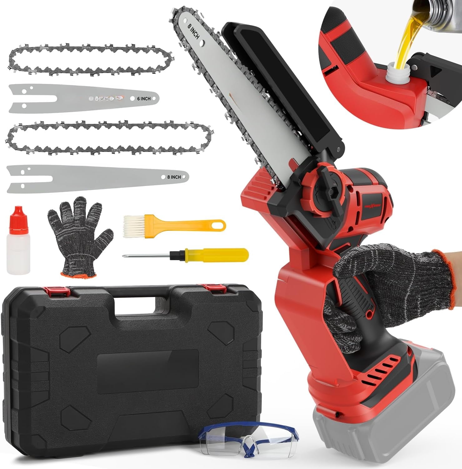 2-IN-1 Mini Chainsaw - 8-Inch & 6-Inch, M18 Battery Compatible ...