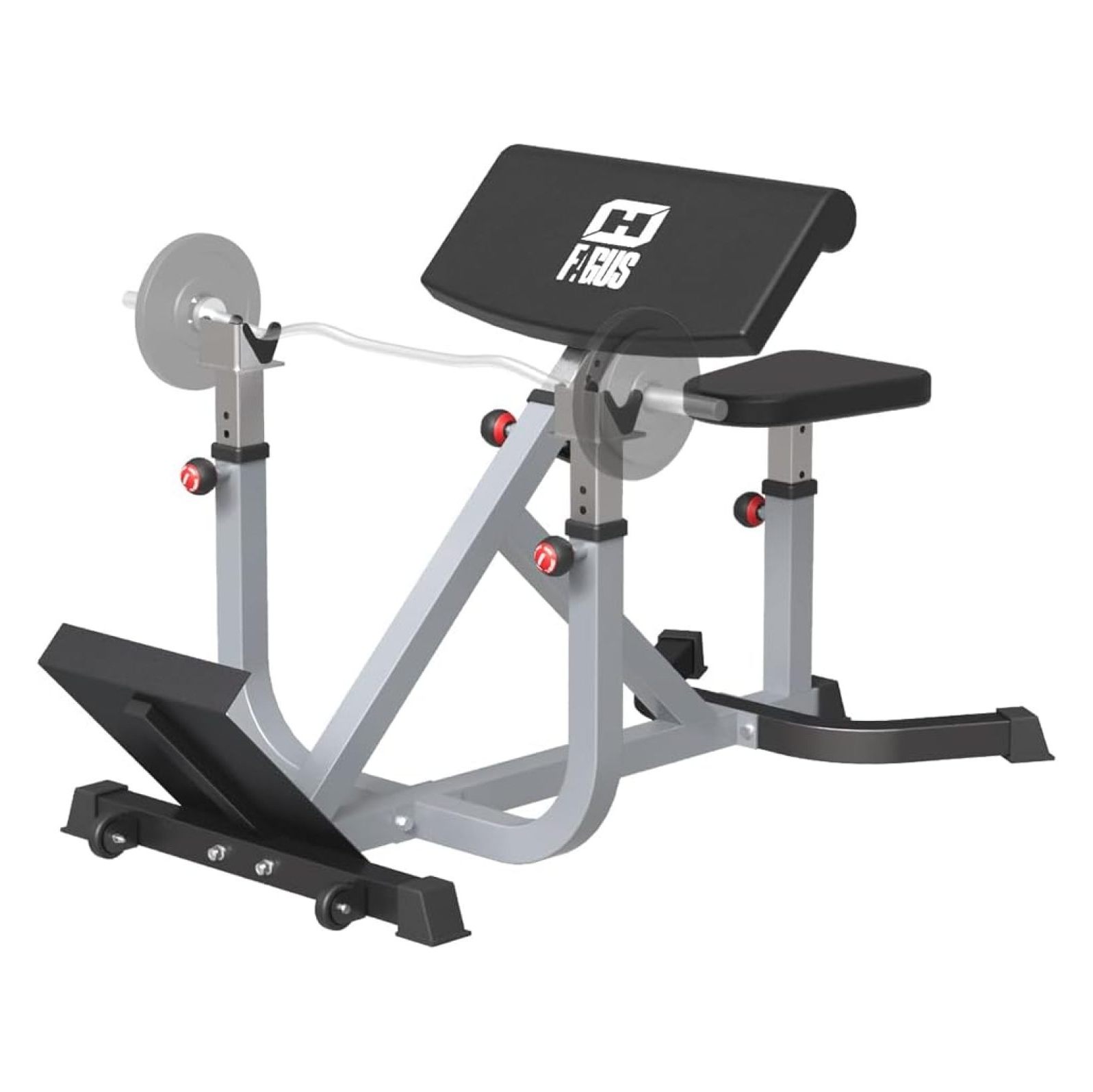2-IN-1 Preacher Hyperextension Chair, Adjustable Strength Training Sit ...