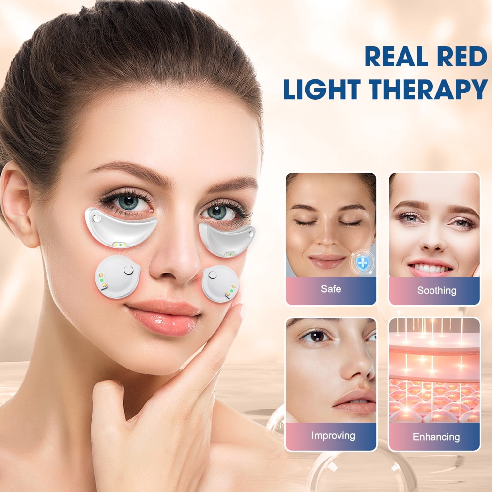 2-IN-1 Red Light Therapy Facial & Eye Massager,Microcurrent EMS Beauty ...