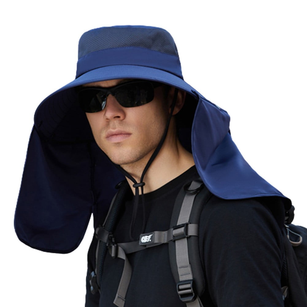 2 IN 1 Summer Men Women Boonie Hat with Neck Flap Outdoor Bucket Hat ...