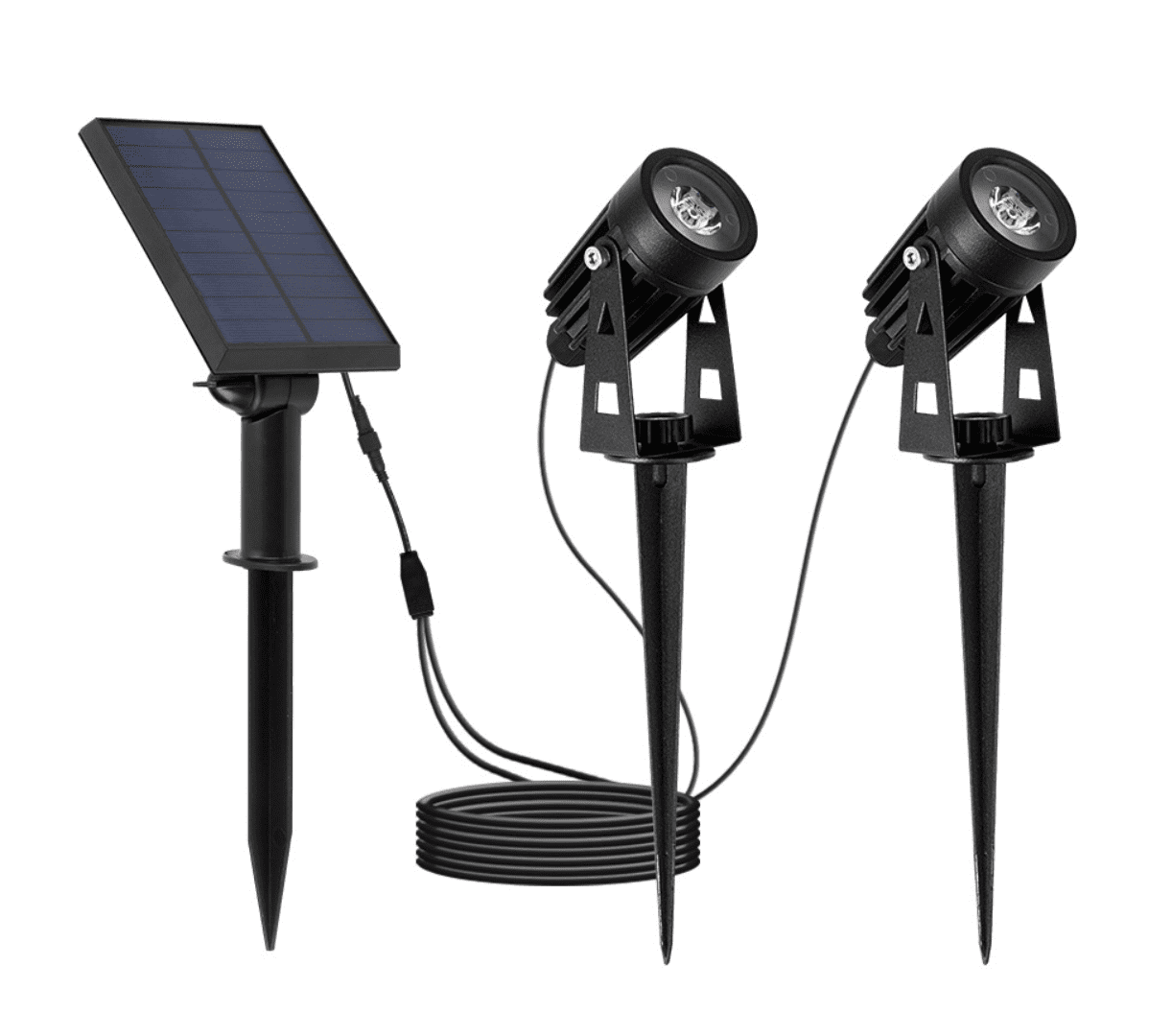 2 IN1 Solar Spotlights, LED Solar Powered Landscape Lights Outdoor ...