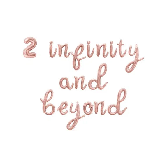 2 INFINITY AND BEYOND Cursive Letter Balloon Banner - 2nd Birthday ...