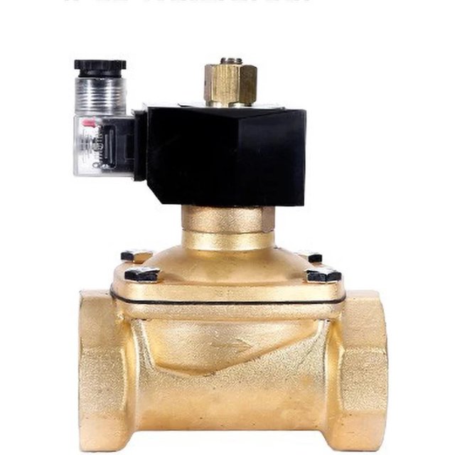 2'' IP65 Waterproof Brass Solenoid Valve Normally Open 24V 12V 220V 110V Water/Gas Solenoid ...