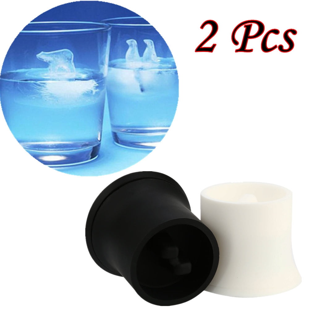 2 Ice Cubes Silicone Tray Maker Penguin Ice compitable with polar-Bear ...