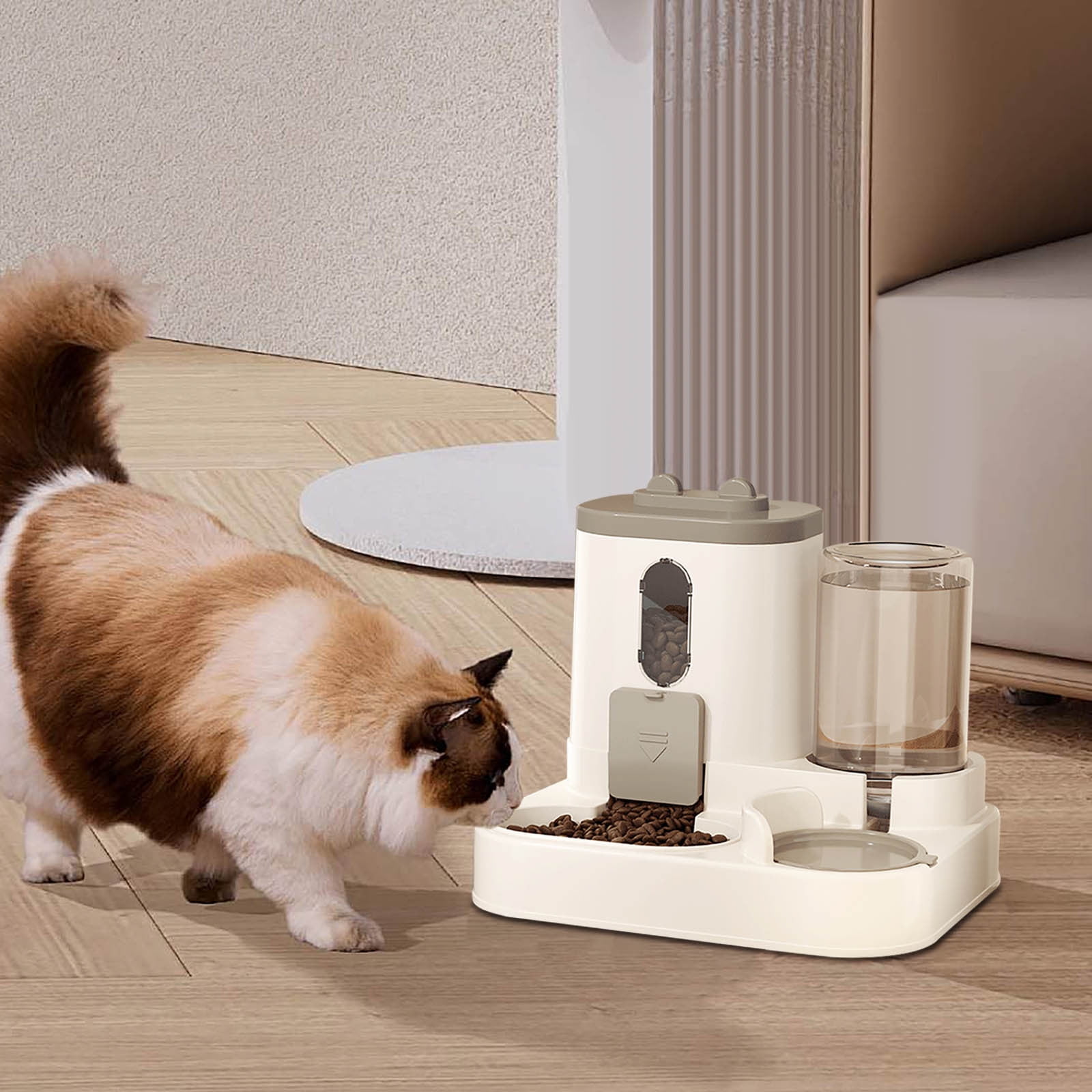 2 In 1 Automatic Cat and Dog Feeder, 1 Gallon Auto Dog Water Bowl ...
