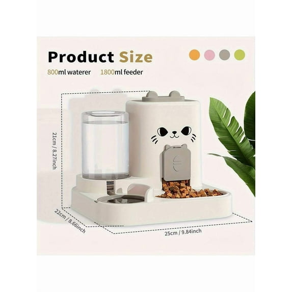 2-In-1 Automatic Pet Food & Water Dispenser - Detachable Large Capacity ...