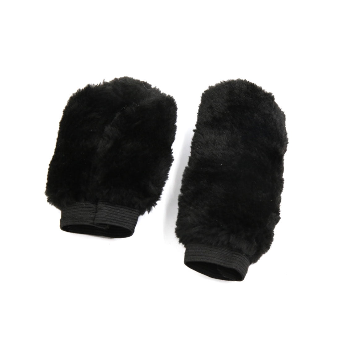 2 In 1 Black Soft Plush Cover Car Gear Shift Knob Handbrake Protective ...