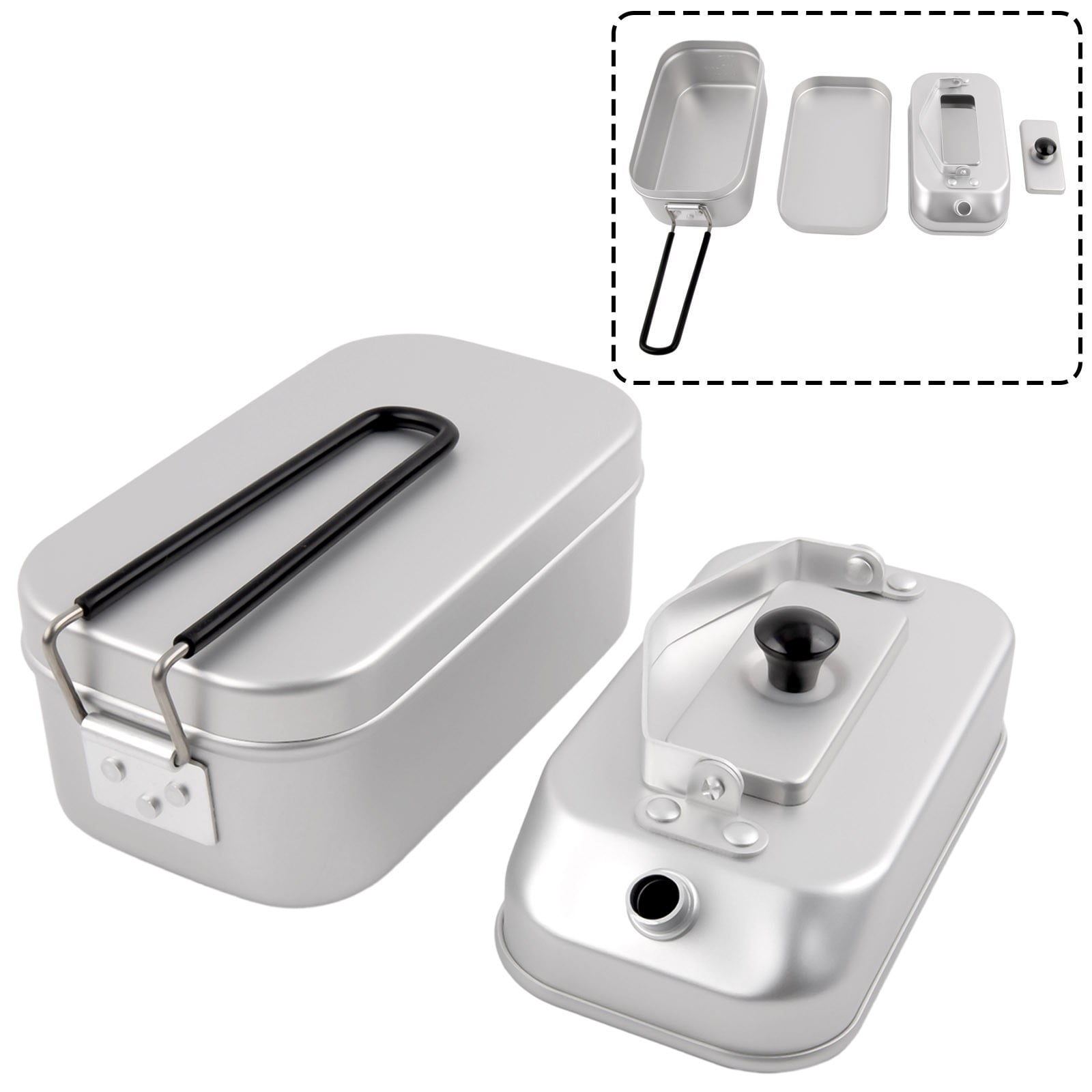 2-In-1 Camping Lunch Box Water Kettle Set Cooking Food Box Bento Box ...