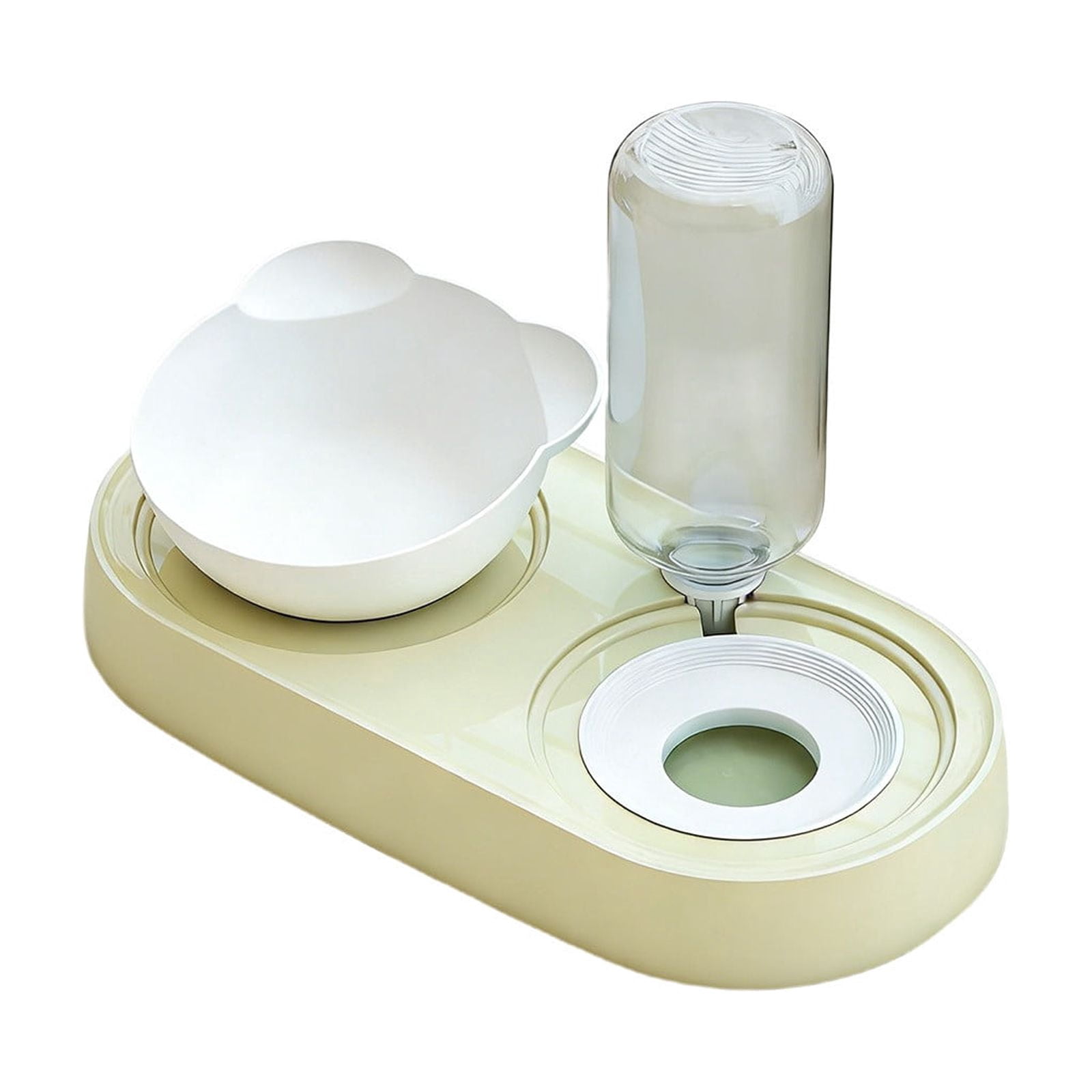 2 In 1 Cats Dog Food Water Bowl Non Slide Pet Feeder Detachable Food ...