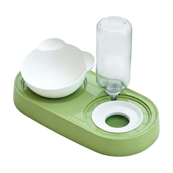2 In 1 Cats Dog Food Water Bowl Non Slide Pet Feeder Detachable Food ...