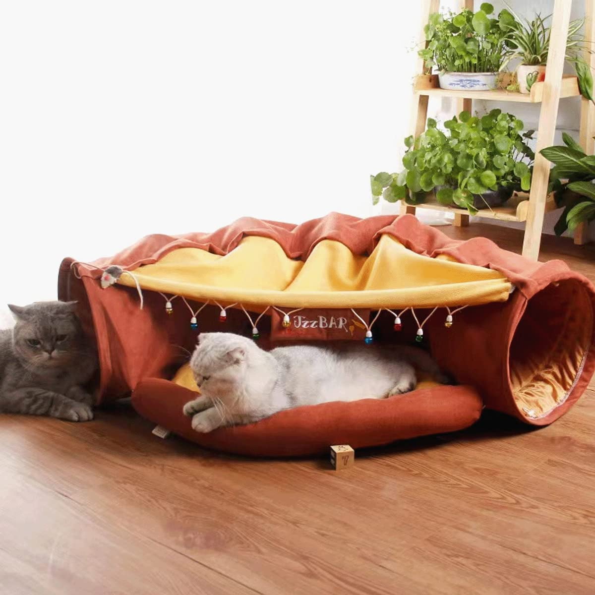 2-In-1 Collapsible Cat Tunnels For Indoor Cats Beds And Hideout For ...