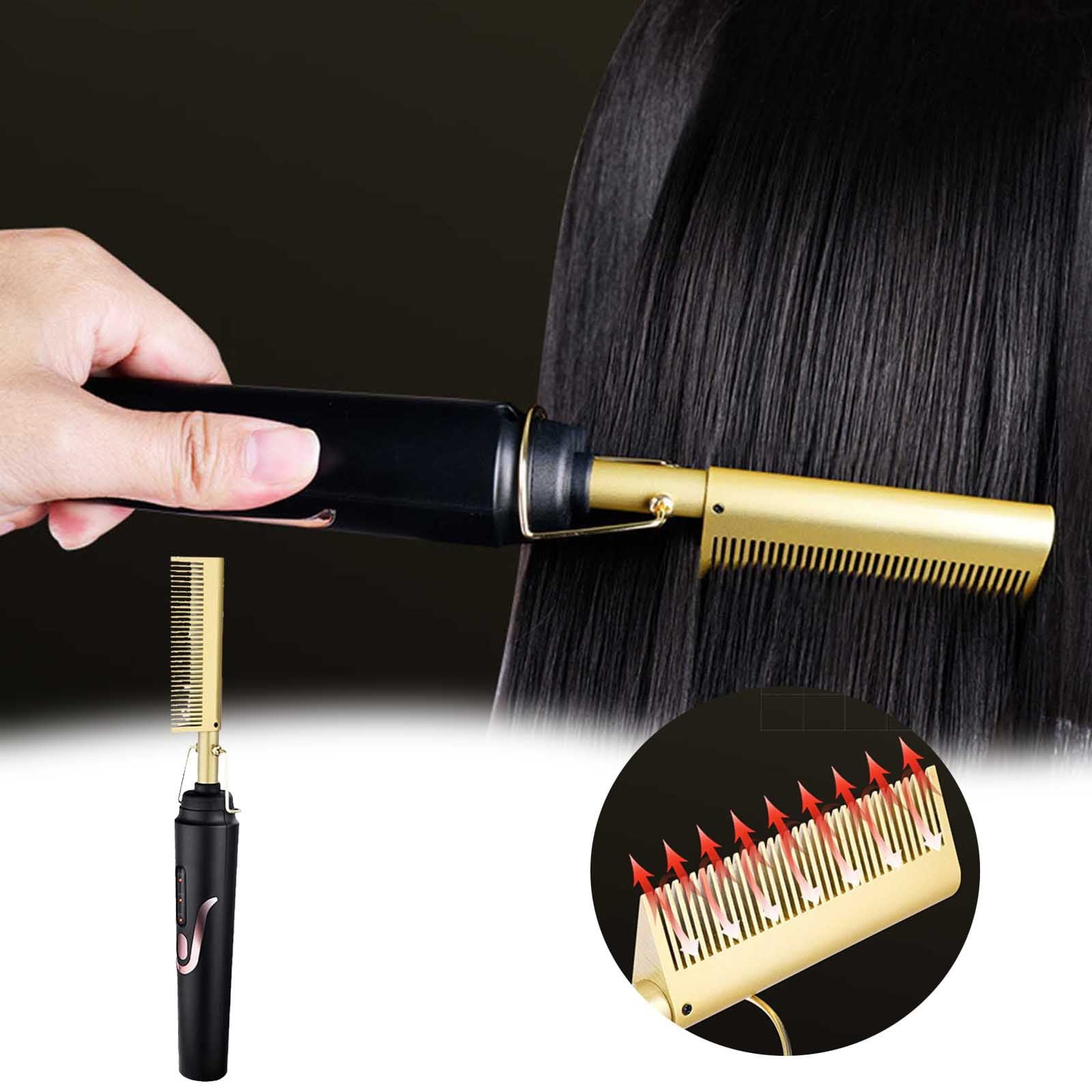 2 In 1 Curling & Straightening Brush - Functional Copper Comb Styler ...