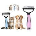 2-In-1 Double Sided Pet Grooming Comb, Dematting & Deshedding Undercoat ...