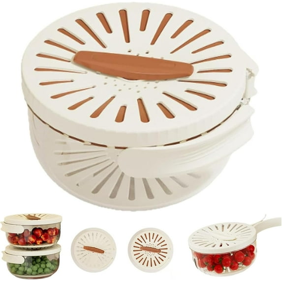 2-In-1 Draining And Preservation Basket, Multifunctional Fruit Washing ...