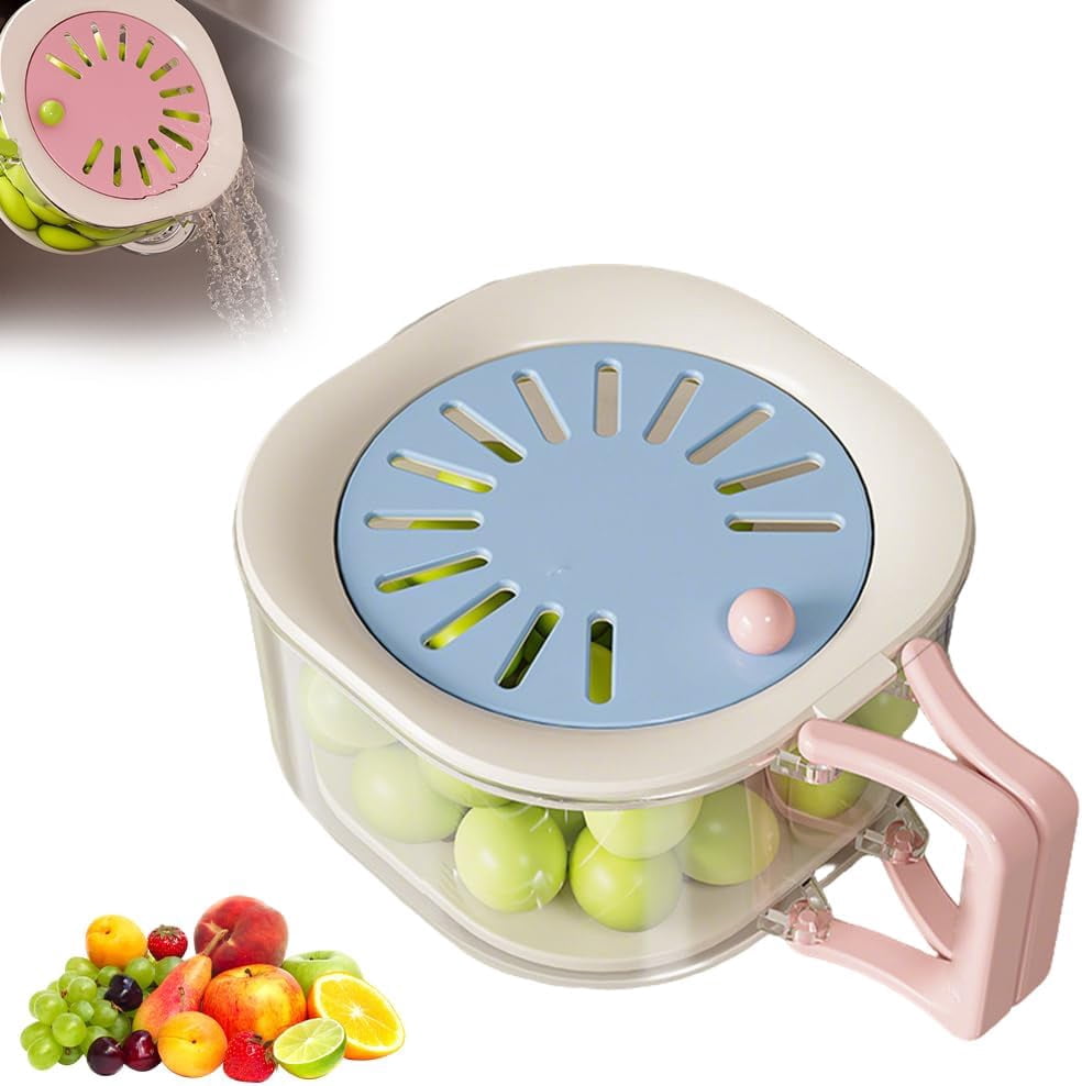 2-In-1 Draining and Preservation Basket, Kitchen Fruit Washer Drainer ...