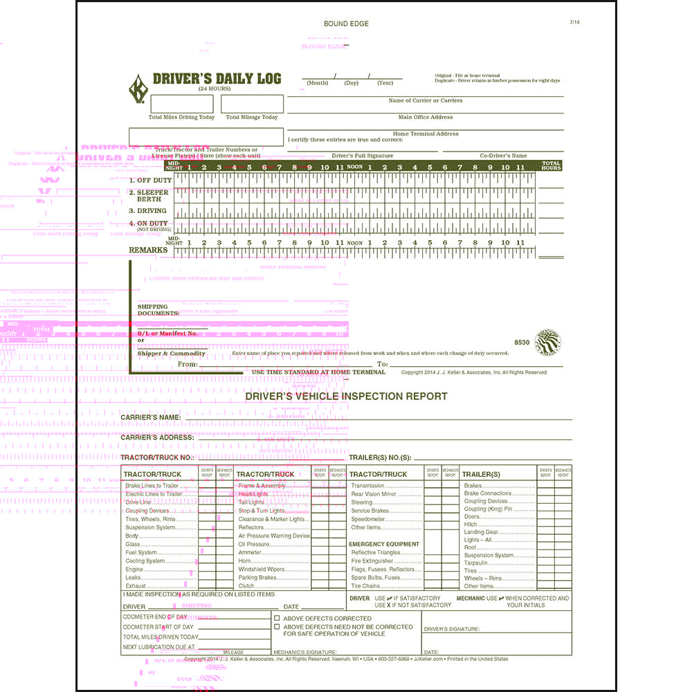 Daily Log Book 5-Pack(155 Forms) for Truckers, 2-In-1 with Detailed ...