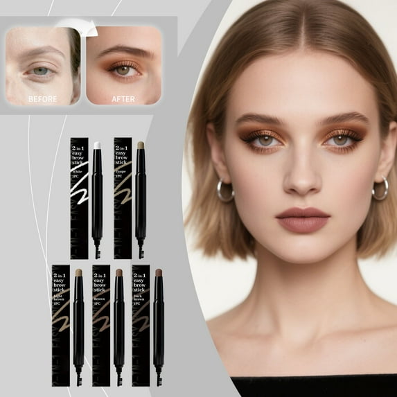 2-In-1 Dual Head Brow Stick,Eyebrow Retractable Definer Pencil ...