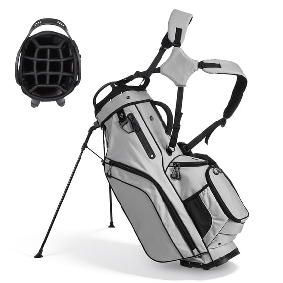 2 In 1 Dual Strap Stand Golf Bag 14 Way Top Divider Full Length ...