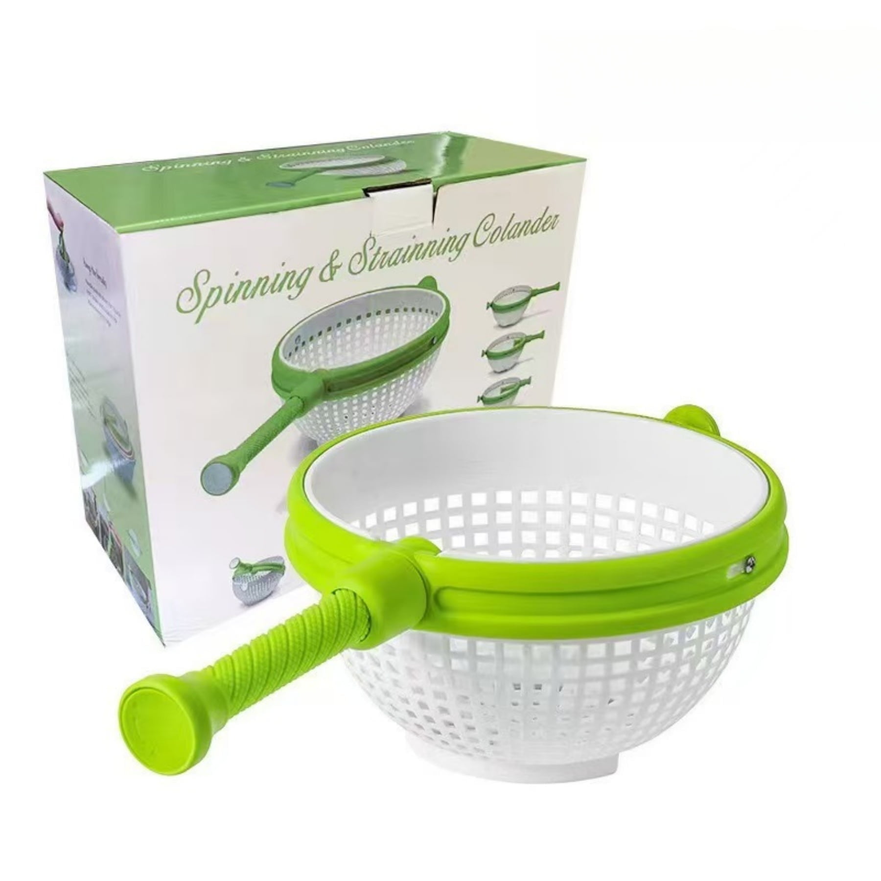 2-In-1 Easy-To-Use, Collapsible Salad Spinner & Straining Colander for ...