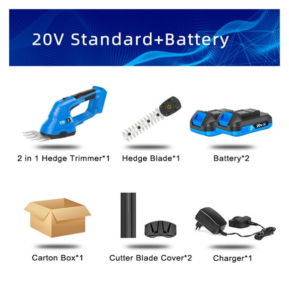 2 In 1 Electric Hedge Trimmer Cordless 3.6V USB Lawn Mower Rechargeable ...