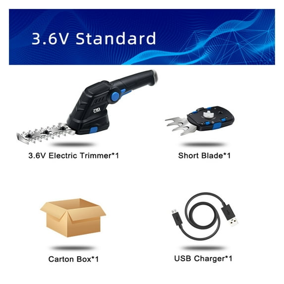 2 In 1 Electric Hedge Trimmer Cordless 3.6V USB Lawn Mower Rechargeable ...
