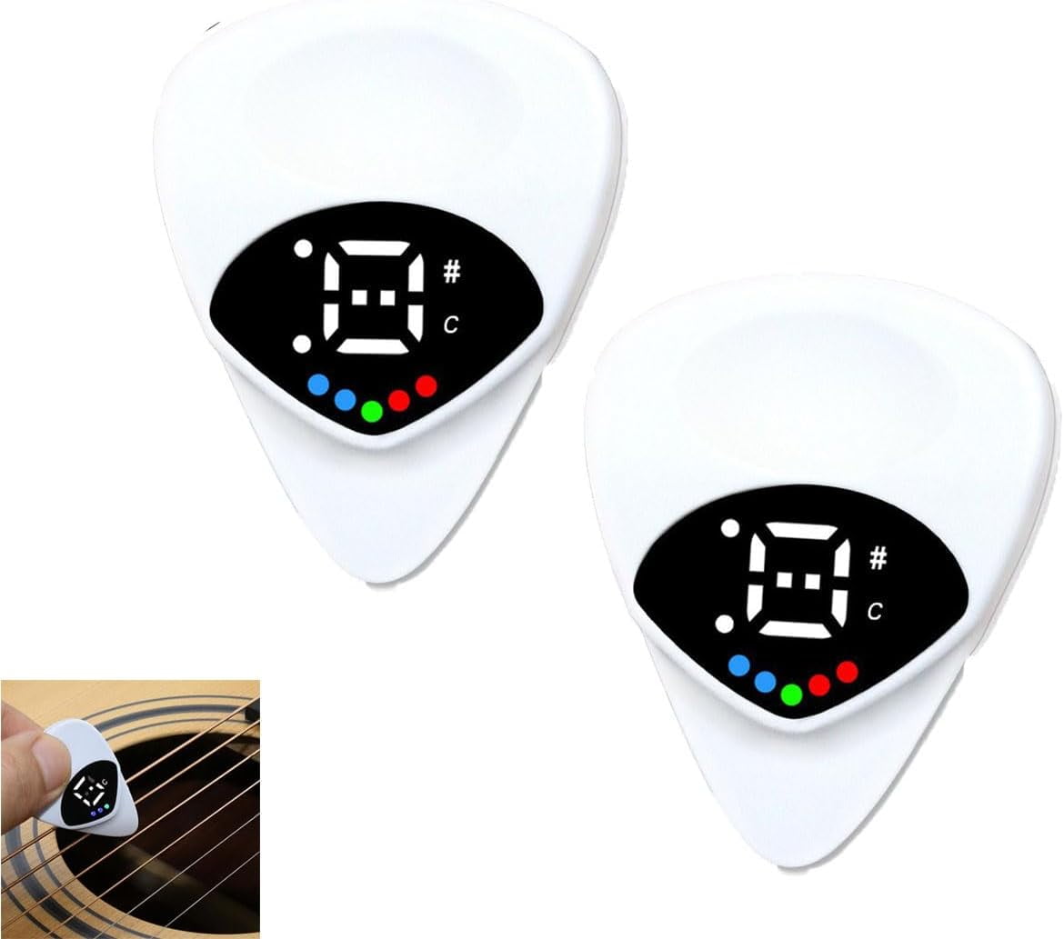 2 In 1 Guitar Tuner and Guitar Pick,Digital Guitar Pick with LED Screen ...