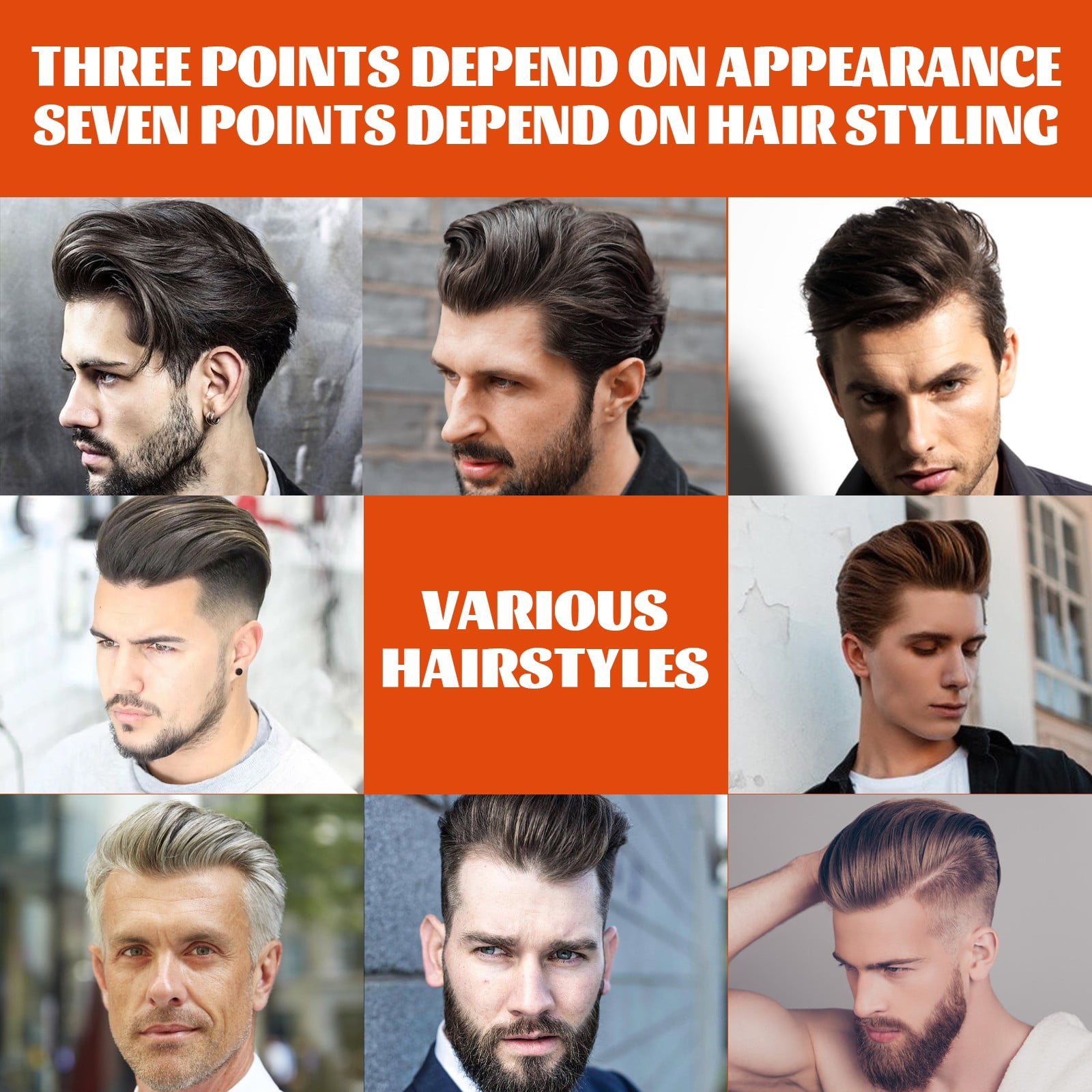 2 In 1 Hair Wax Gel With Comb Long Lasting Men'S Hair Styling Gel Tool ...