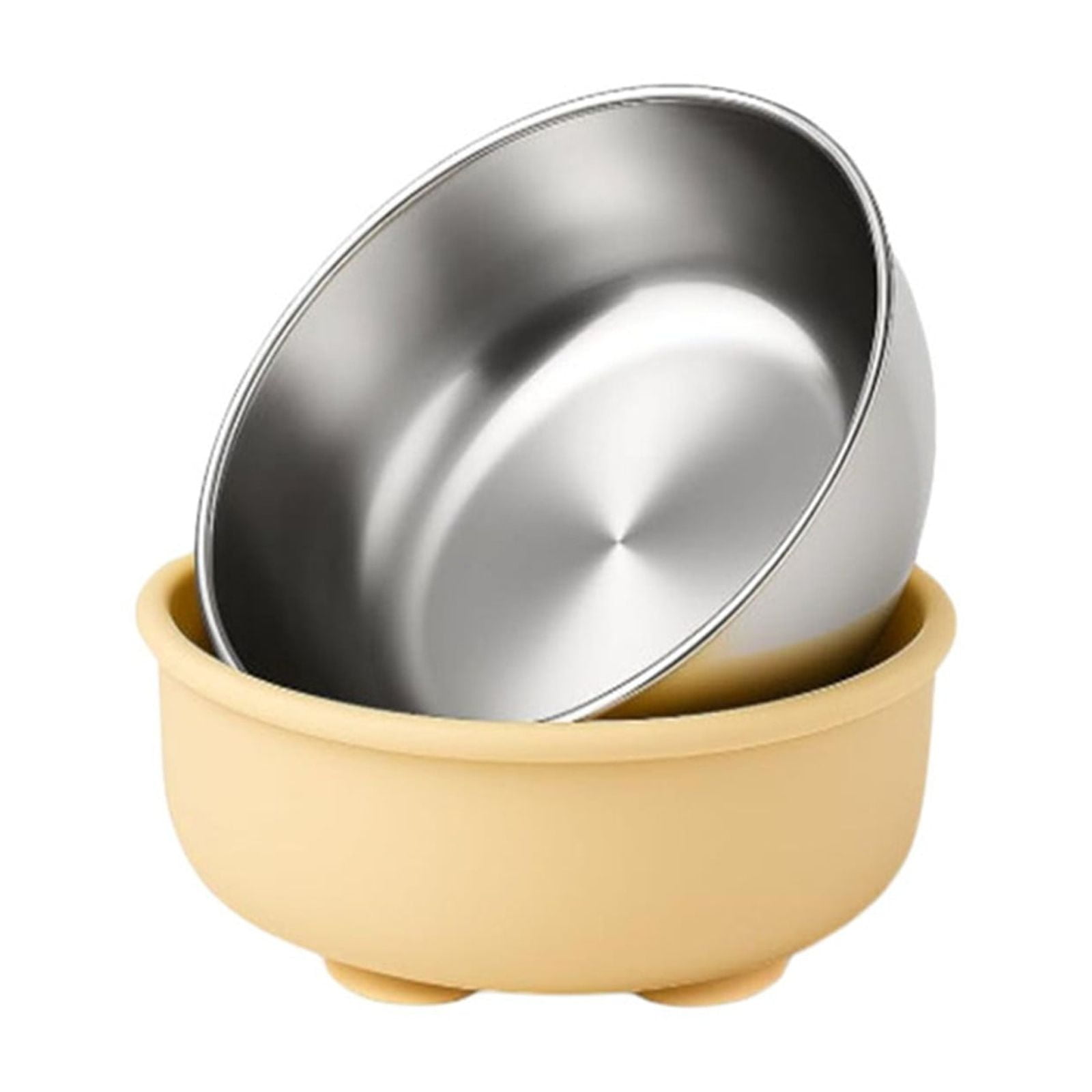2 In 1 Heat Bowl with Suction Cup - Stainless Steel Porridge Bowl with ...