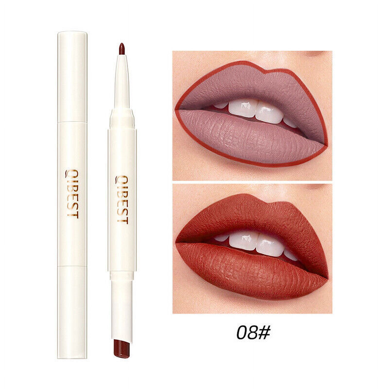 2 In 1 Lip Pencil Matte Lipstick Lip Liner Waterproof Lipstick Pen Long ...