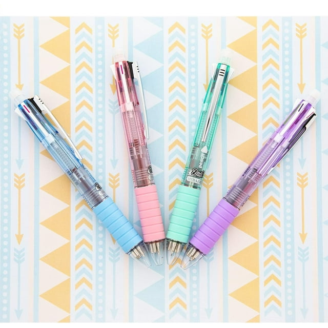 2-In-1 Mechanical Pencil 4-Fashion Color Pen With Grip, 1.0 Mm Bold ...