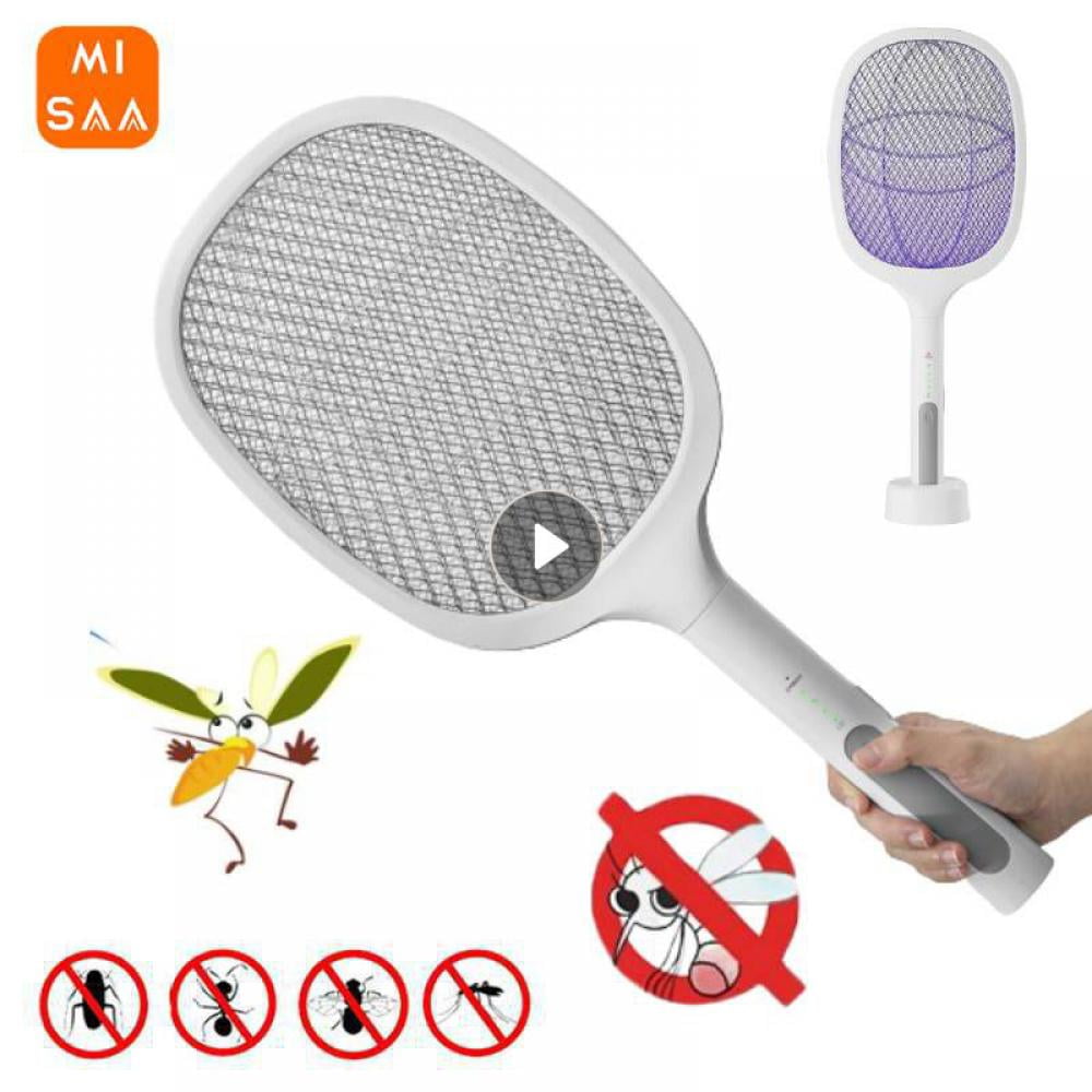 2 In 1 Mosquito Racket USB Rechargeable Fly Zapper Swatter Lamp ...