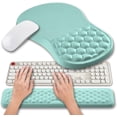 2 In 1 Mouse Pad Wrist Support and Keyboard Rest Set Hk004-light Blue ...