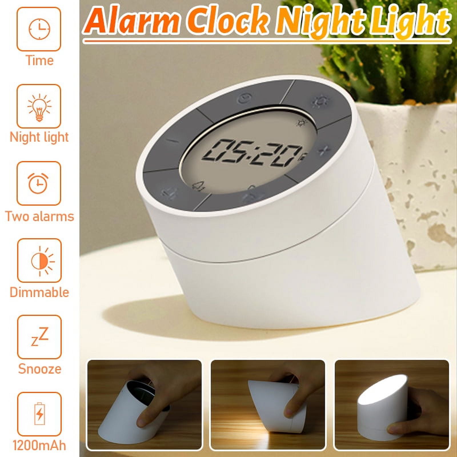 2 In 1 Multifunctional LED Digital Alarm Clock, Simple to Operate, Full ...