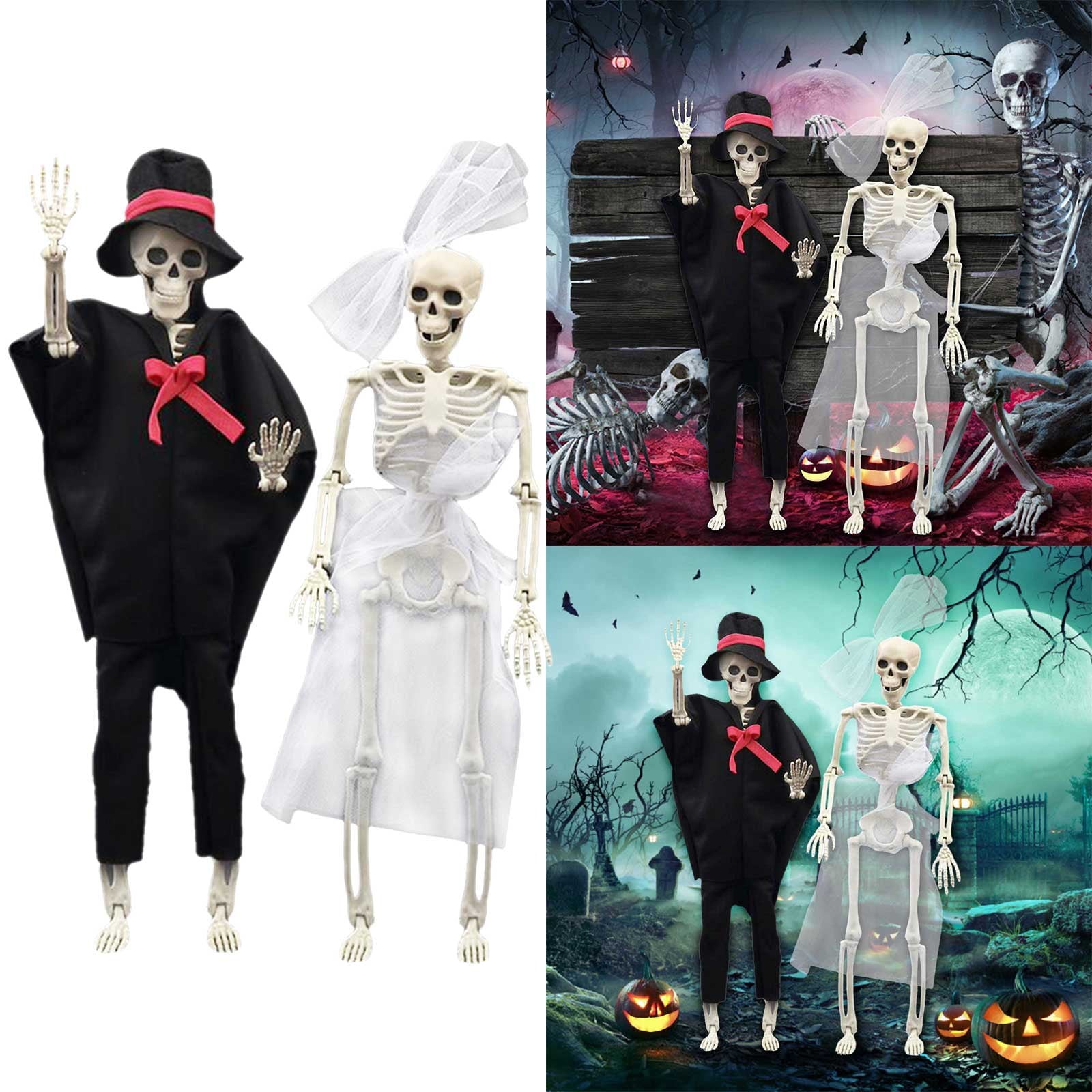 2 In 1 Ornaments Skeleton Set 40CM Life Size Skeleton Posable Skeleton ...