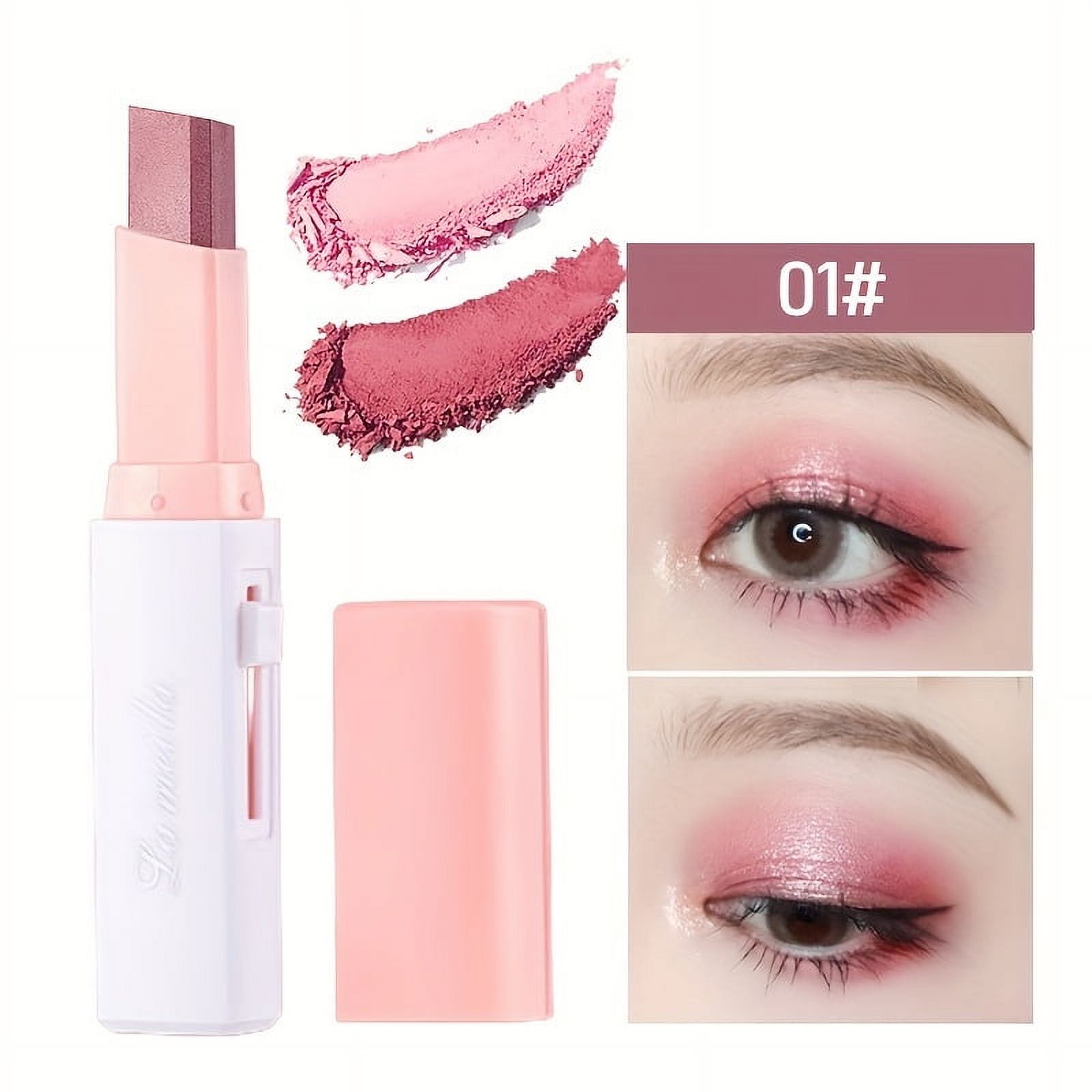 2 In 1 Pearly Highlighter Eyeshadow Stick Makeup Waterproof Long ...