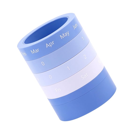 2 In 1 Pen Holder With Perpetual Calendar Rotating Desk Organizer ...