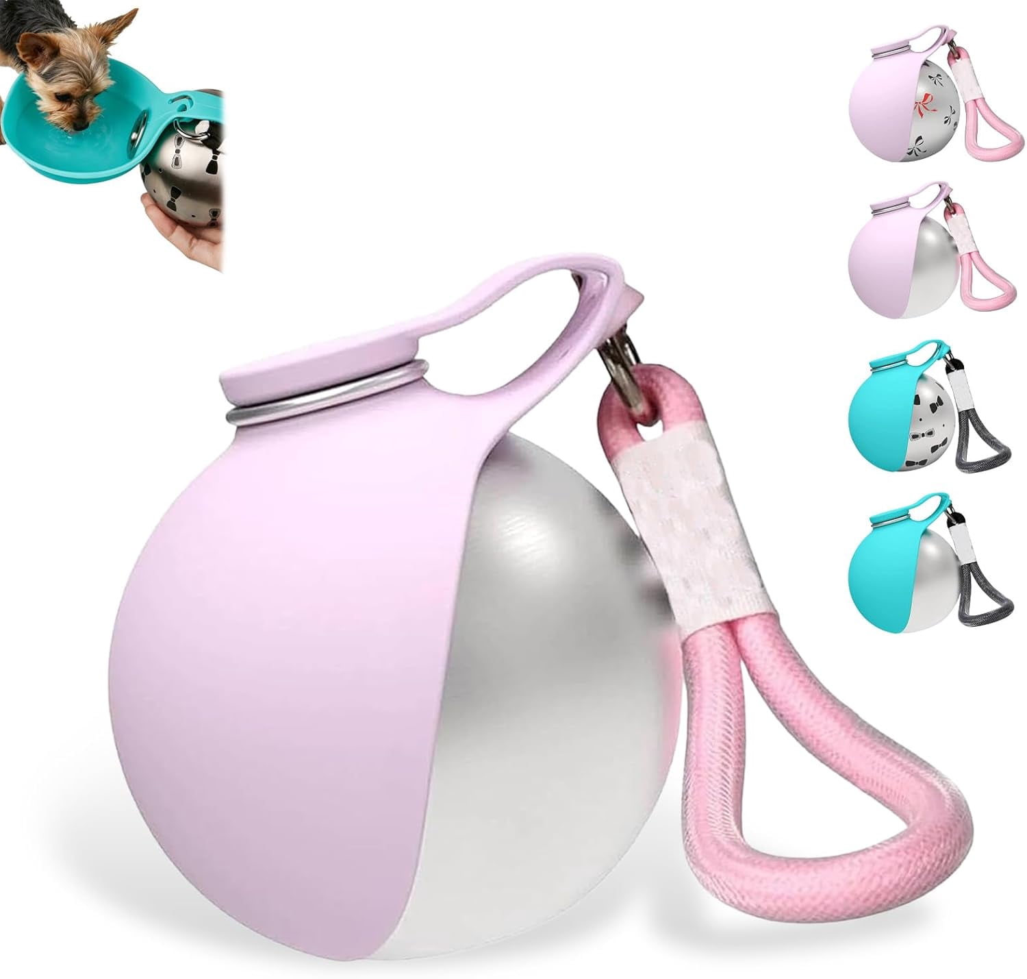 2 In 1 Portable Dog Water Bottle With Bowl, Leak Proof Foldable ...