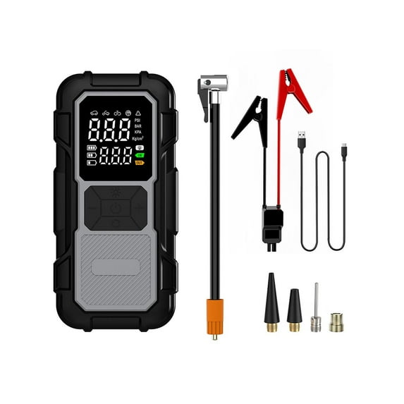 2 In 1 Portable Emergency Jump and Air Compressor with Digital Pressure ...