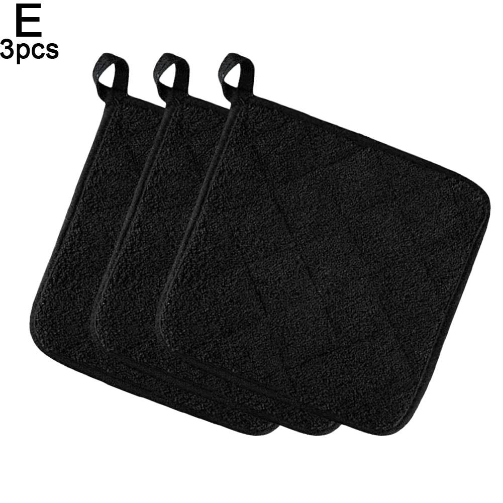 2 In 1 Pot Holders Oven Mitts 3 Pcs Cotton Mat Cooking Microwave ...